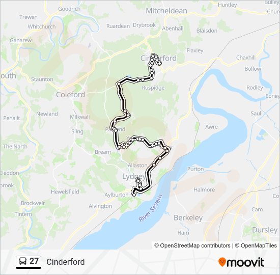27 Route: Schedules, Stops & Maps - Cinderford (Updated)