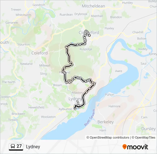 27 Route: Schedules, Stops & Maps - Lydney (Updated)