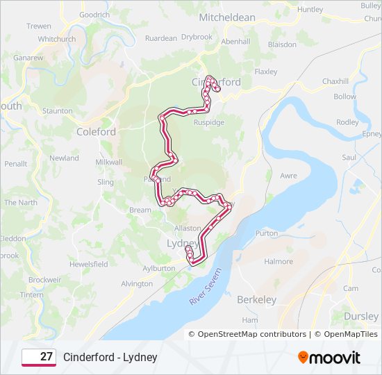 27 Route: Schedules, Stops & Maps - Lydney (Updated)