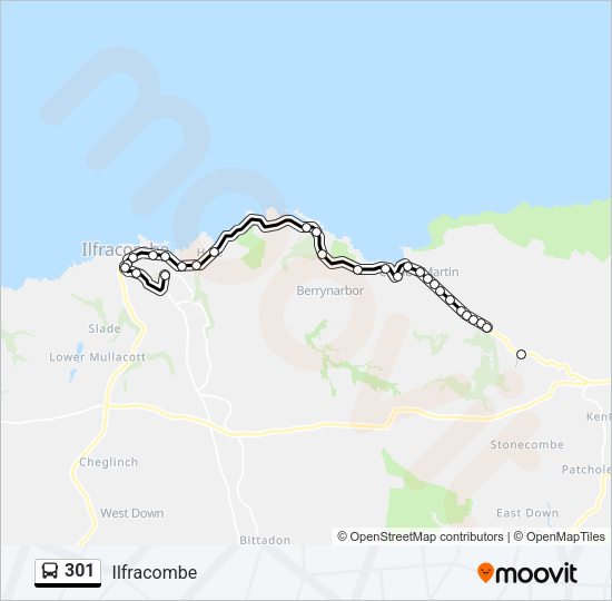 301 Route: Schedules, Stops & Maps - Ilfracombe (Updated)