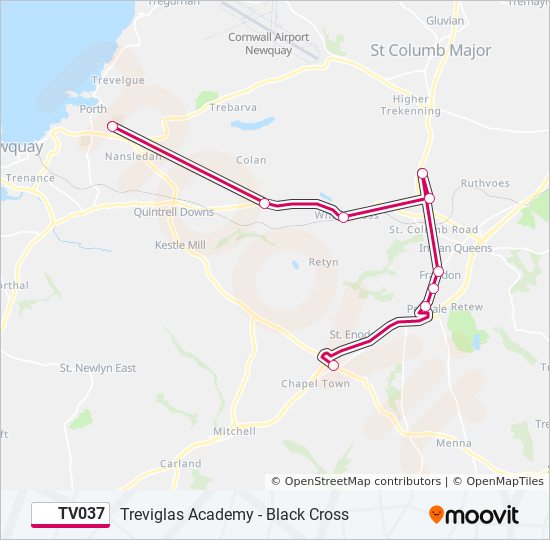 tv037 Route: Schedules, Stops & Maps - St Columb Minor (Updated)