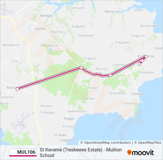 mul106 Route: Schedules, Stops & Maps - Mullion (Updated)