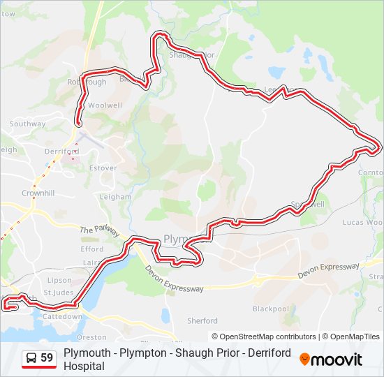 59 Route: Schedules, Stops & Maps - Plymouth City Centre (Updated)