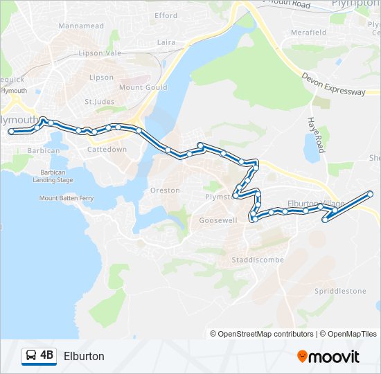 4b Route: Schedules, Stops & Maps - Elburton (Updated)
