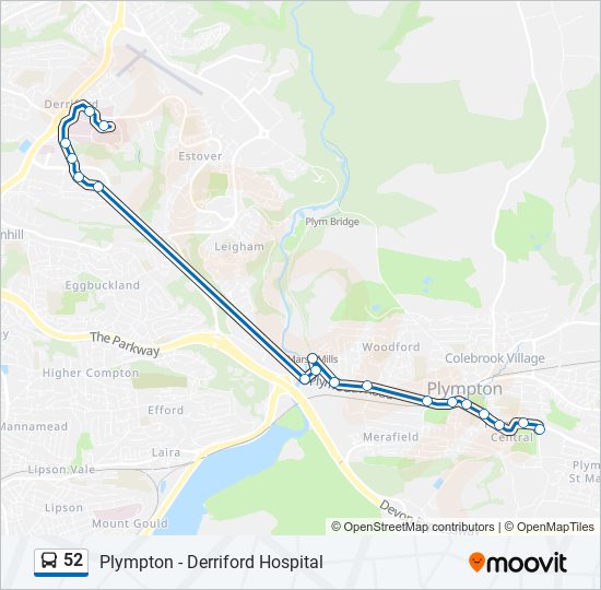 52 Route: Schedules, Stops & Maps - Plympton (Updated)