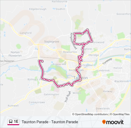 1e Route: Schedules, Stops & Maps - Taunton (Updated)
