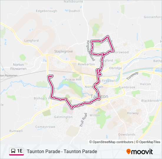 1e Route: Schedules, Stops & Maps - Taunton (Updated)