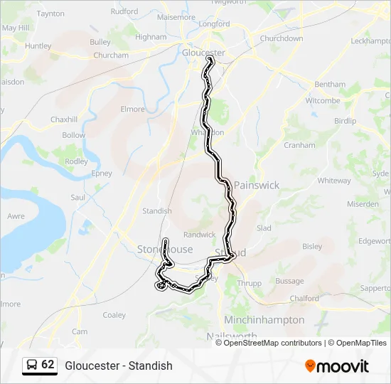 62 Route: Schedules, Stops & Maps - Stonehouse Horsemarling Lane (Updated)