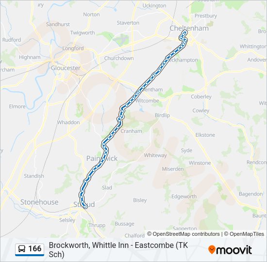166 Route: Schedules, Stops & Maps - Cheltenham (Updated)