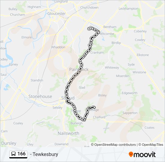 166 Route: Schedules, Stops & Maps - Eastcombe (Updated)