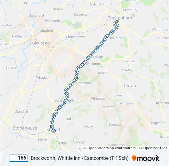 166 Route: Schedules, Stops & Maps - Cheltenham (Updated)
