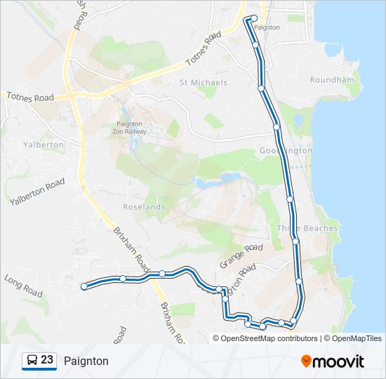 23 Route: Schedules, Stops & Maps - Paignton (Updated)