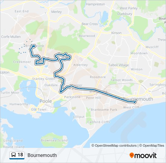 18 Route: Schedules, Stops & Maps - Bournemouth (Updated)