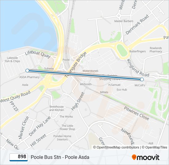 898 Route: Schedules, Stops & Maps - Poole (Updated)