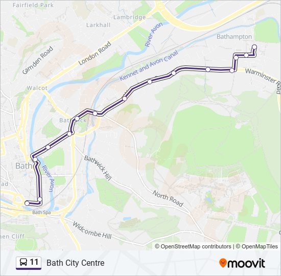 11 Route: Schedules, Stops & Maps - Bath City Centre (Updated)