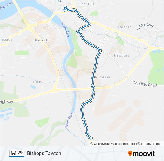 29 Route: Schedules, Stops & Maps - Bishops Tawton (Updated)