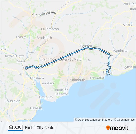 x30 Route: Schedules, Stops & Maps - Exeter City Centre (Updated)