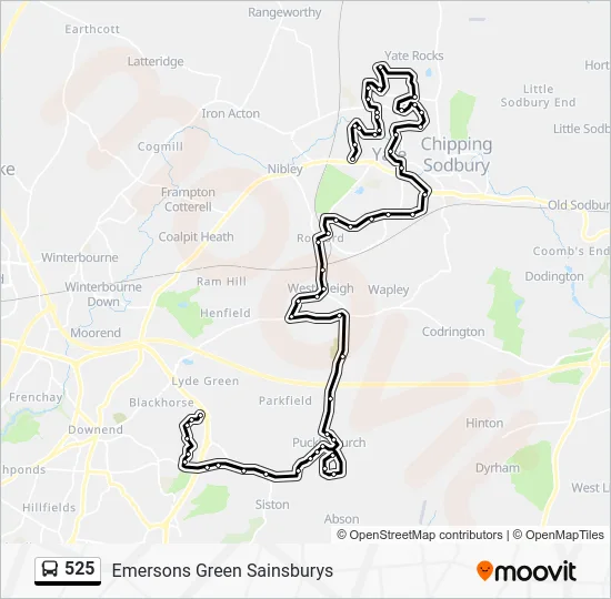 525 Route: Schedules, Stops & Maps - Emersons Green Sainsburys (Updated)