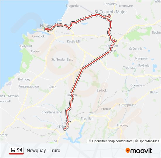 94 Route: Schedules, Stops & Maps - Newquay (Updated)