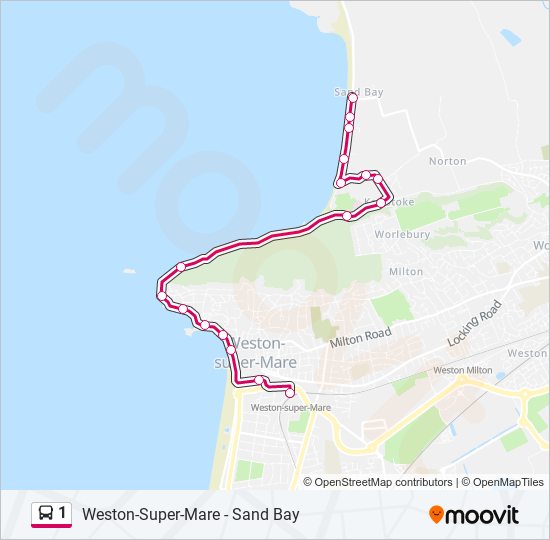 1 Route: Schedules, Stops & Maps - Weston-Super-Mare (Updated)