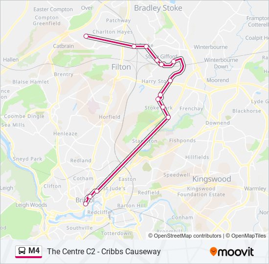 m4 Route: Schedules, Stops & Maps - Bristol City Centre (Updated)