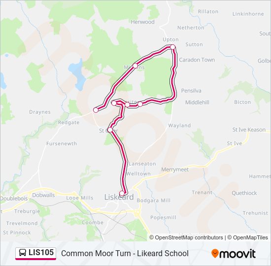 lis105 Route: Schedules, Stops & Maps - Liskeard (Updated)