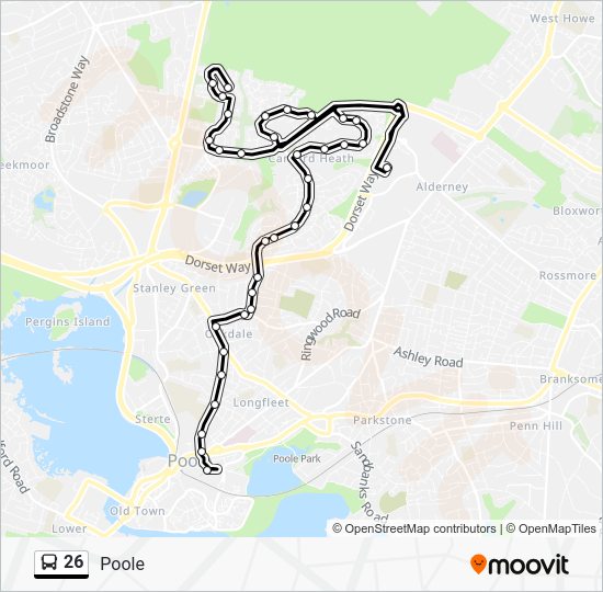 26 Route: Schedules, Stops & Maps - Poole (Updated)