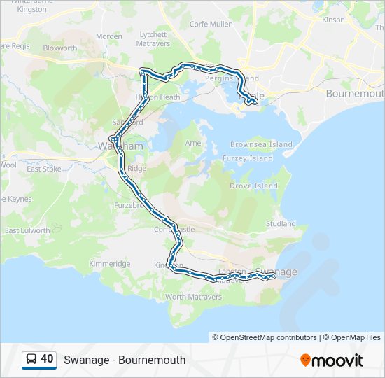 40 Route: Schedules, Stops & Maps - Swanage (Updated)
