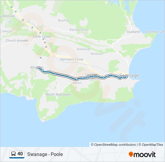 40 Route: Schedules, Stops & Maps - Swanage (Updated)