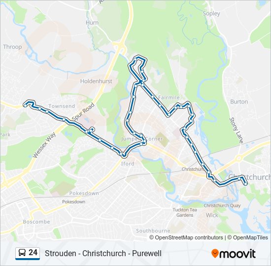 24 Route: Schedules, Stops & Maps - Strouden (Updated)