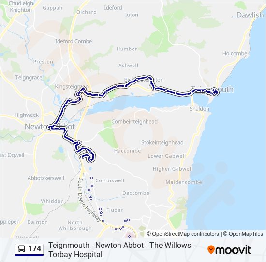 174 Route: Schedules, Stops & Maps - Teignmouth (Updated)