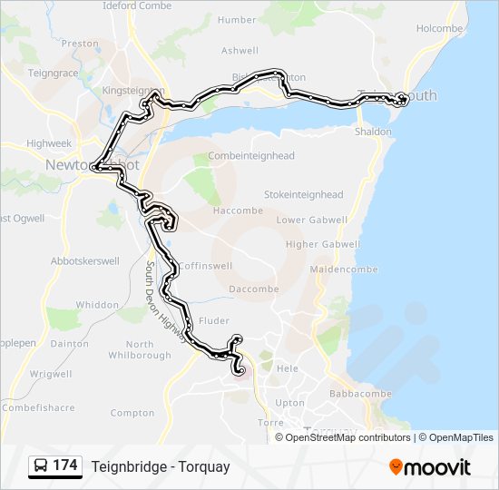 174 Route: Schedules, Stops & Maps - Teignmouth (Updated)