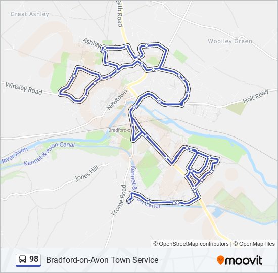 98 Route: Schedules, Stops & Maps - Bradford-On-Avon (Updated)