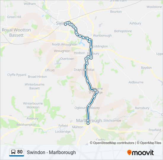 80 Route: Schedules, Stops & Maps - Swindon (Updated)