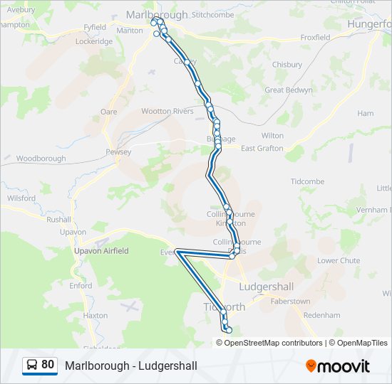 80 Route: Schedules, Stops & Maps - Tidworth (Updated)