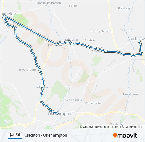 5a Route: Schedules, Stops & Maps - North Tawton (Updated)