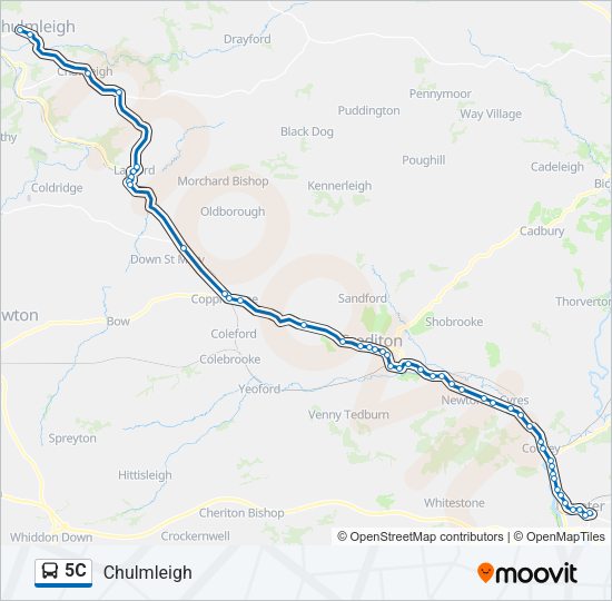 5c Route: Schedules, Stops & Maps - Chulmleigh (Updated)