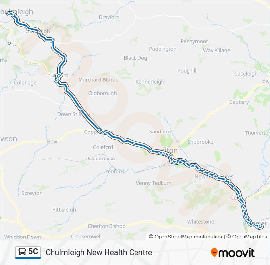 5C Route: Schedules, Stops & Maps - Chulmleigh New Health Centre (Updated)