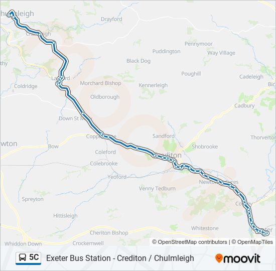 5c Route: Schedules, Stops & Maps - Chulmleigh (Updated)