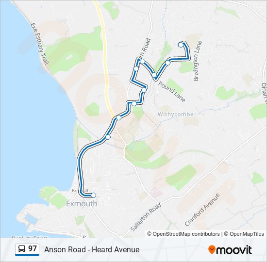 97 Route: Schedules, Stops & Maps - Exmouth (Updated)