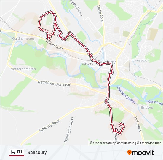 r1 Route: Schedules, Stops & Maps - Salisbury (Updated)