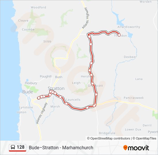 128 Route: Schedules, Stops & Maps - Budehaven School (Updated)