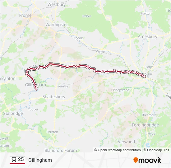 25 Route: Schedules, Stops & Maps - Gillingham (Updated)