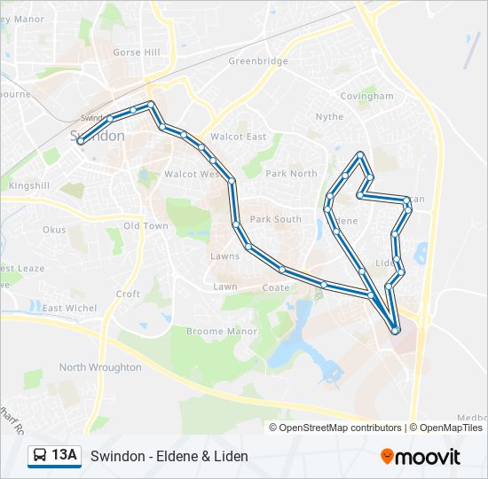 13a Route: Schedules, Stops & Maps - Swindon (Updated)