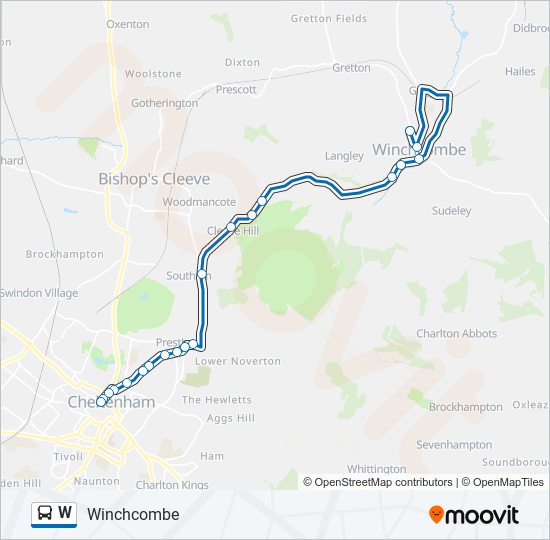 w Route: Schedules, Stops & Maps - Winchcombe (Updated)