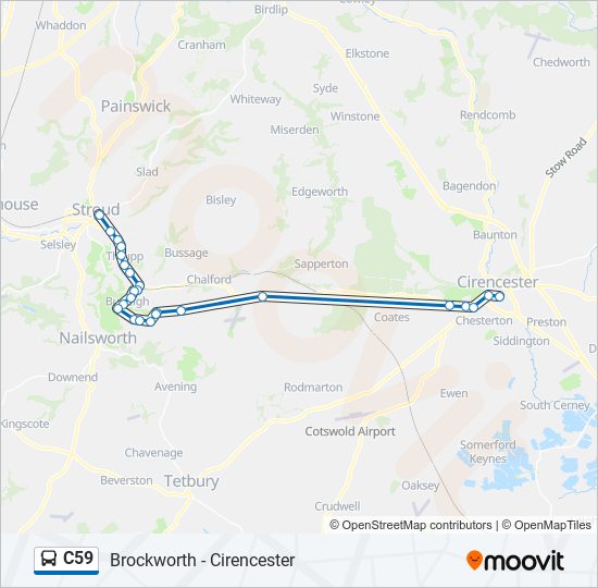 c59 Route: Schedules, Stops & Maps - Cirencester (Updated)