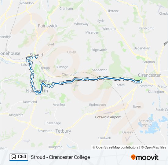 c63 Route: Schedules, Stops & Maps - Cirencester (Updated)