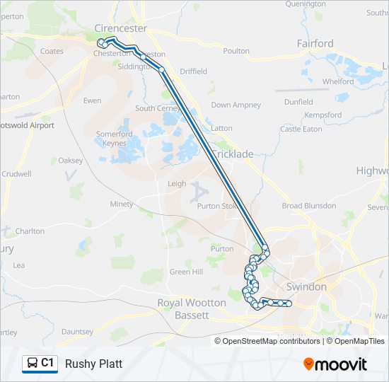 c1 Route: Schedules, Stops & Maps - Rushy Platt (Updated)