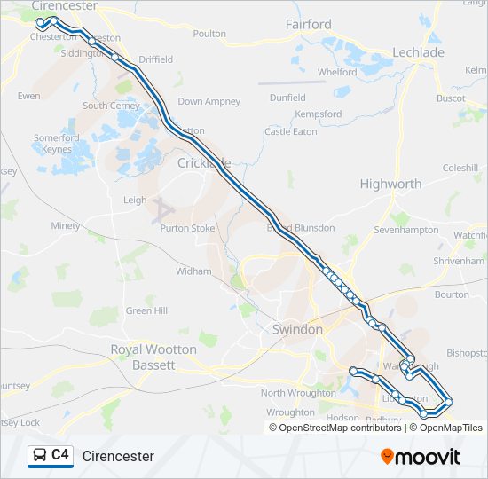 c4 Route: Schedules, Stops & Maps - Cirencester (Updated)