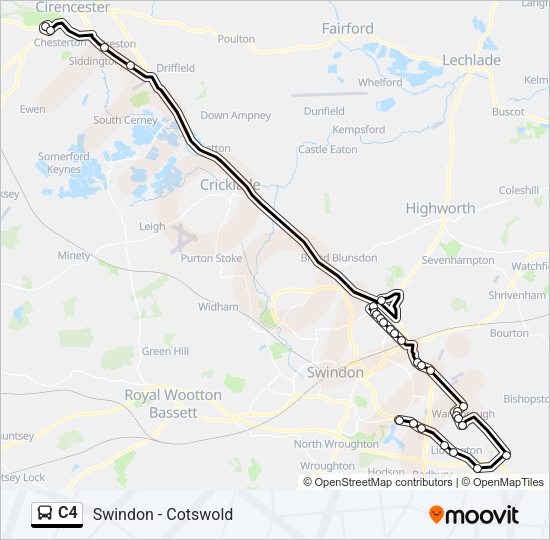 c4 Route: Schedules, Stops & Maps - Coate (Updated)